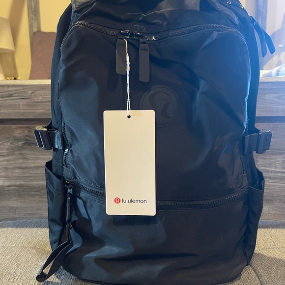 lululemon athletica | Bags | Lululemon Athletica Black Backpack Modern ...